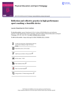Reflection and reflective practice in high-performance sport coaching ...