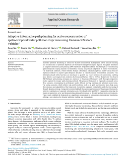 Adaptive informative path planning for active reconstruction of spatio-temporal water pollution ...