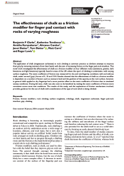 The effectiveness of chalk as a friction modifier for finger pad ...