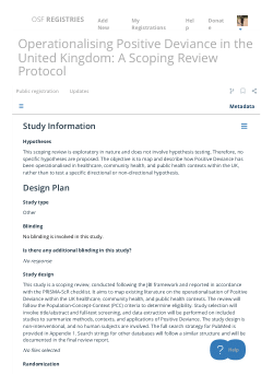 Item - Operationalising Positive Deviance in the United Kingdom: A Scoping Review Protocol ...