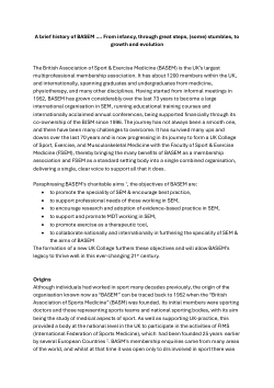 Item - A brief history of BASEM …. From infancy, through great steps, (some) stumbles, to growth ...