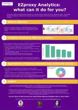 EZproxy Analytics - what can it do for you?
