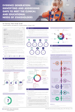 EVIDENCE GENERATION: IDENTIFYING AND ADDRESSING GAPS TO MEET THE ...