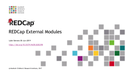 ANZ REDCap Administrator Forum 2019: REDCap External Modules