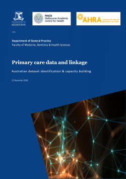 Primary care data and linkage: Australian dataset identification and ...