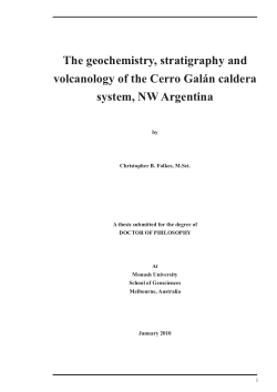 The geochemistry, stratigraphy and volcanology of the Cerro Galán ...