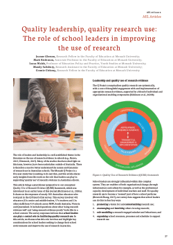 Quality leadership, quality research use: The role of school leaders in ...