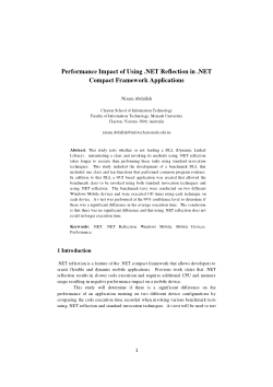 Performance Impact of Using.NET Reflection in .NET Compact Framework Applications