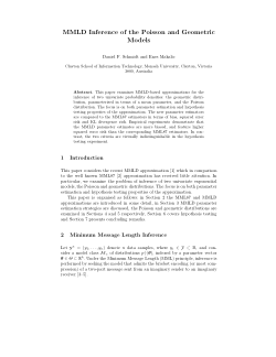 MMLD Inference of the Poisson and Geometric Models