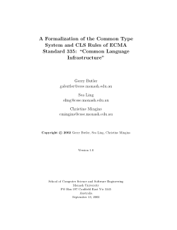 A Formalization of the Common Type System and CLS Rules of ECMA ...