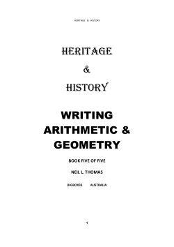 Heritage & history: Writing, Arithmetic & Geometry