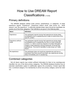 Item - How to Use DREAM Report Classifications - Monash University ...