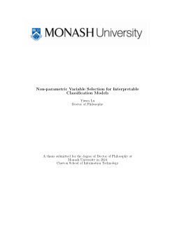 Non-parametric Variable Selection for Interpretable Classification Models