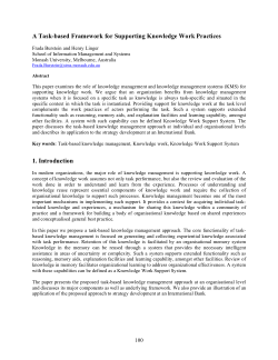 Item - A task-based framework for supporting knowledge work practices ...
