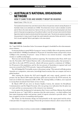 Australia's National Broadband Network: how it came to be and where it ...
