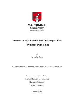 Item - Innovation and Initial Public Offerings (IPOs): evidence from ...