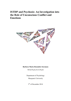 ISTDP and psychosis: an investigation into the role of unconscious ...