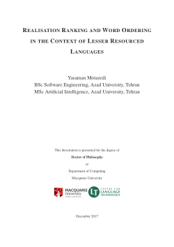 Realisation ranking and word ordering in the context of lesser ...