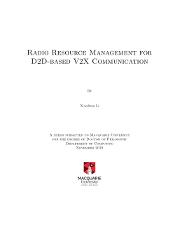Radio resource management for D2D-based V2X communication