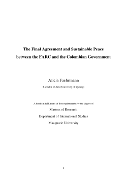 Item - Final agreement and sustainable peace between the FARC and the ...