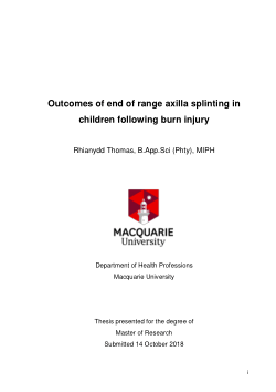 Outcomes of end of range axilla splinting in children following burn injury