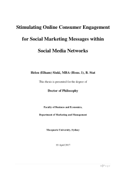 Stimulating online consumer engagement for social marketing messages ...