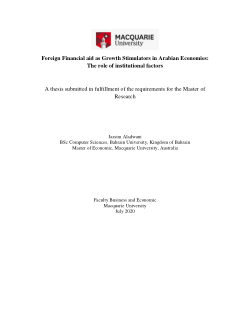 Item - Foreign Financial aid as Growth Stimulators in Arabian Economies ...