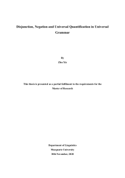Item - Disjunction, negation and universal quantification in universal ...