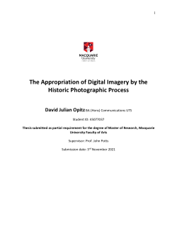 The appropriation of digital imagery by the historic photographic process