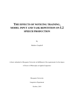 The effects of noticing training, model input and task repetition on L2 speech production
