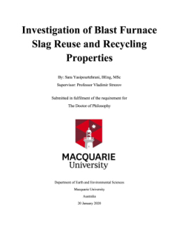 Investigation of blast furnace slag reuse and recycling properties