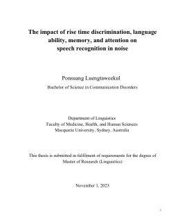 The impact of rise time discrimination, language ability, memory, and attention on speech ...