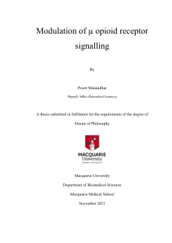 Modulation of μ opioid receptor signalling