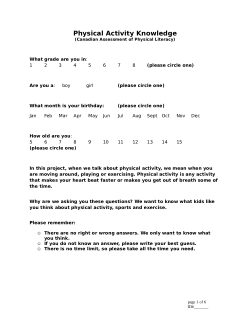 Additional file 2: of Physical Literacy Knowledge Questionnaire ...