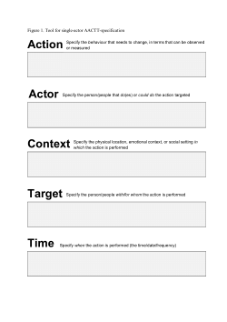 Additional file 1 of Action, actor, context, target, time (AACTT): a framework for specifying ...