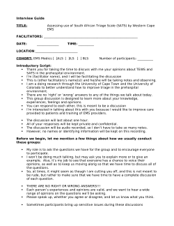 Additional file 1 of Using the South African Triage Scale for ...