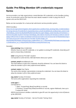 Guide to Pre-filling Member API Credentials Request Forms