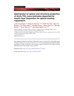 Supplementary document for Optimization of optical and structural ...