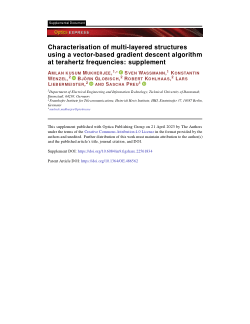 Supplementary document for Characterisation of multi-layered structures using a vector-based ...