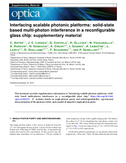Supplementary document for Interfacing scalable photonic platforms: solid-state based multi ...