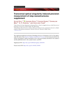 Item - Supplementary document for Transverse optical singularity ...