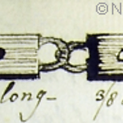 Two iron casket hinges