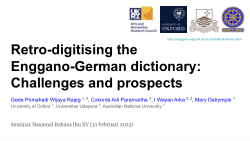 Retro-digitising the Enggano-German dictionary: Challenges and prospects