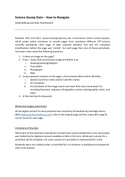 Science Gossip Data - How to Navigate