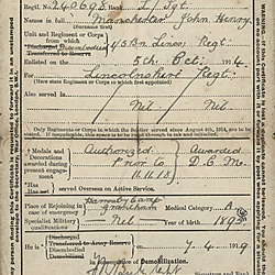 57375: Certificate of Disembodiment on Demobilization for Sergeant John ...