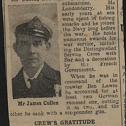 Item - 57717: Newspaper article about the death of Skipper James Cullen - University of Oxford ...
