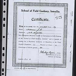 55884: Certificate of catering course passed for Joseph Witham