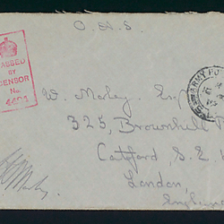 Item - 64561: Envelope of Letter Passed by the Censor, Letter to Mr W ...