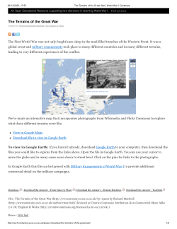 The Terrains Of The Great War