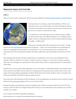 Mapping The Impact Of The Great War